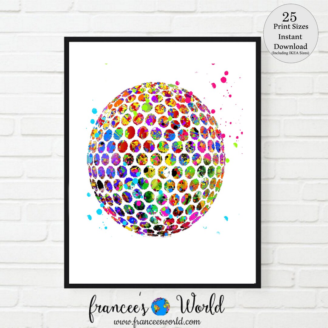 Golf Ball Print, Golf Ball Printable, Golf Ball Art, Golf Dorm Decor, Golf Ball Poster,golf ...