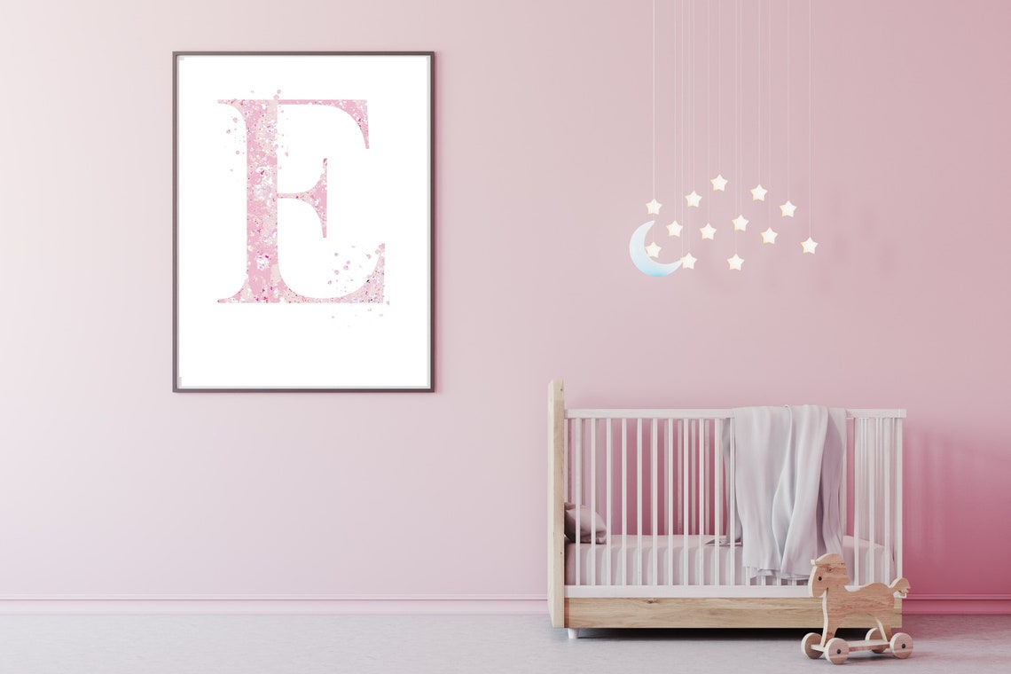 Pink Letter E Wall Decor Letter Art Letter E Print | Etsy