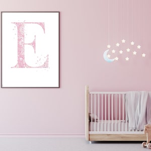 Pink Letter E Wall Decor Letter Art Letter E Print - Etsy