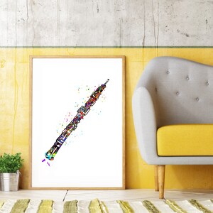 Oboe Watercolor Art Print: Musical Instrument Decor (digital Download ...
