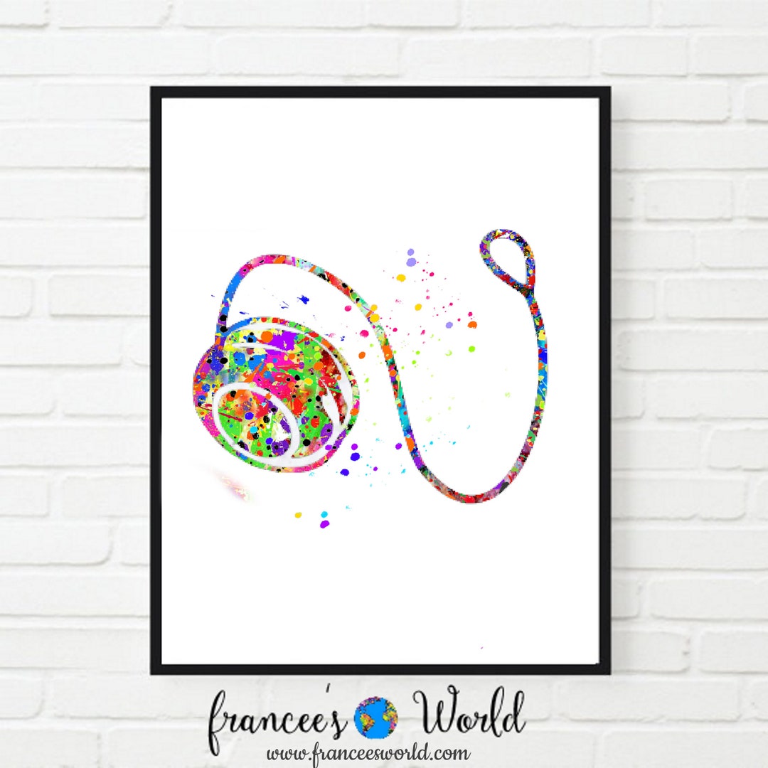 Yo-yo Print, PRINTABLE Art, Yo-yo Gift, Yo Yo Art, Yo-yo Watercolor ...