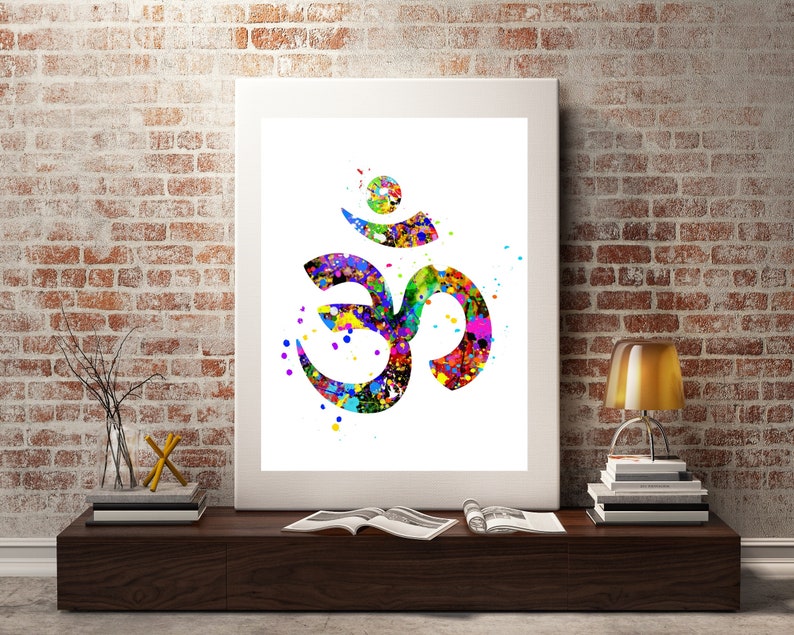 Watercolor Ohm Symbol Art Print: Yoga Poster, Dorm Decor (digital ...