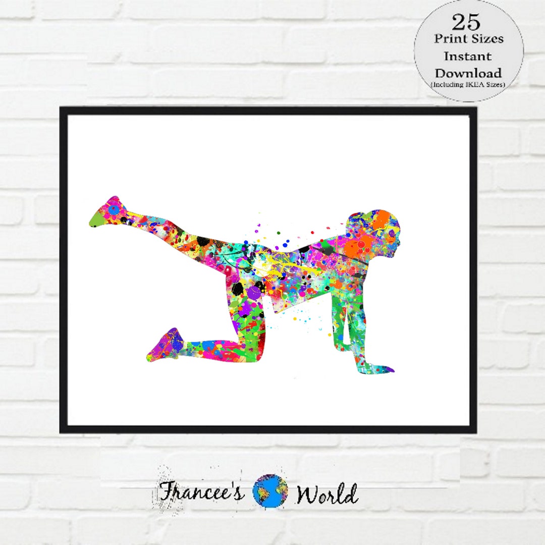 Workout Art Print, Exercise Print, PRINTABLE, Workout Watercolor, Gym ...