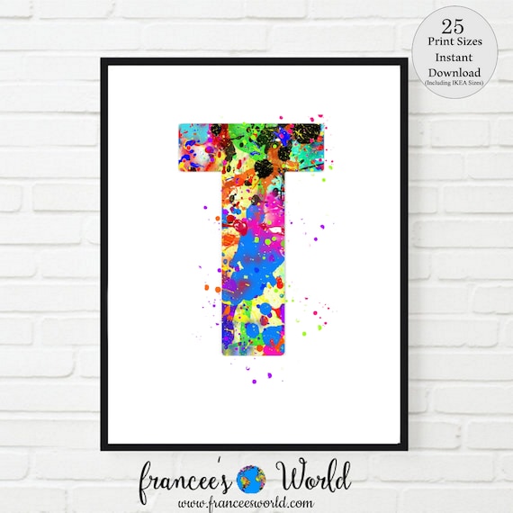 Letter T Wall Decor Letter T Print Letter T Art PRINTABLE - Etsy