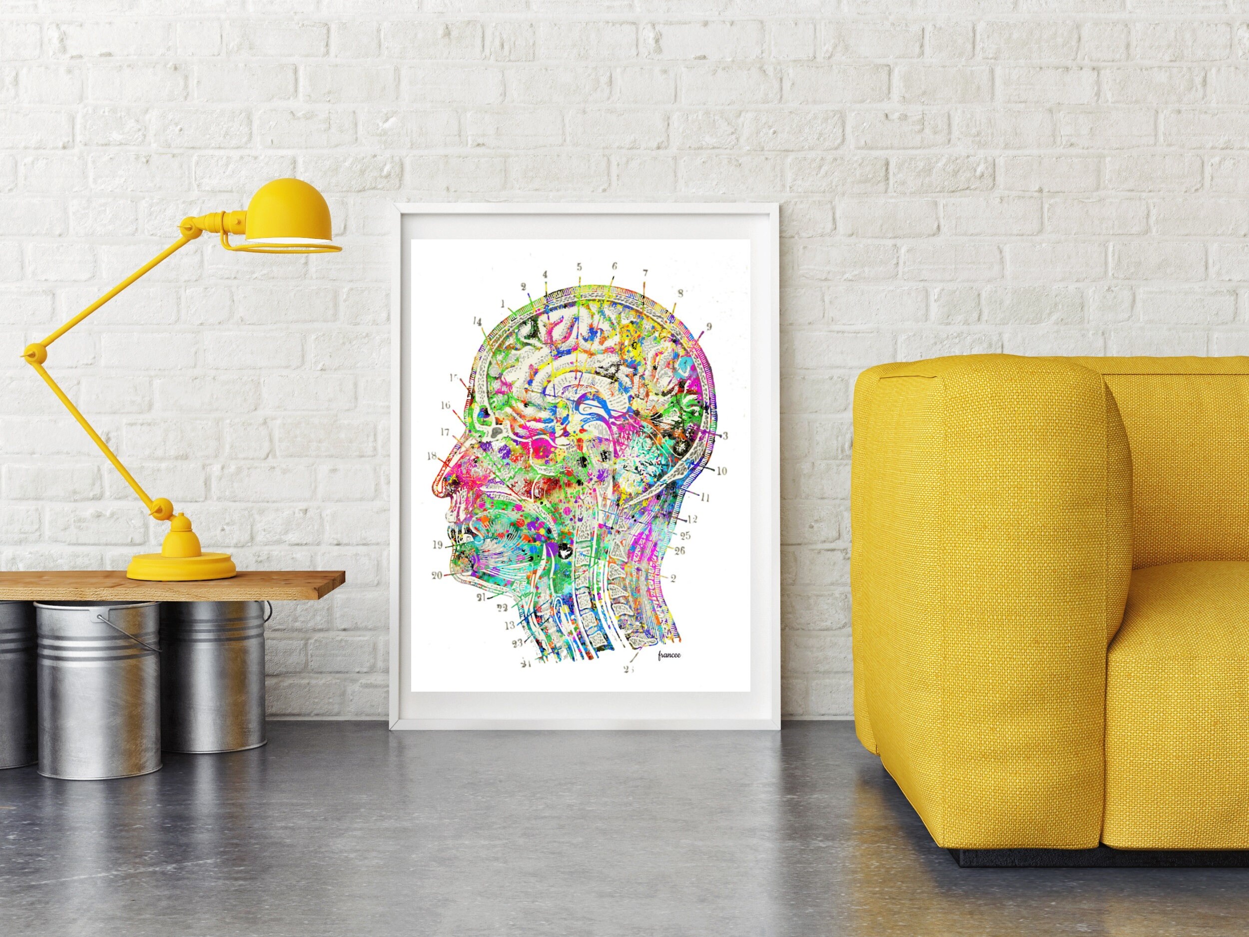 Vintage Brain Art Anatomy Print Brain Printable Medical | Etsy