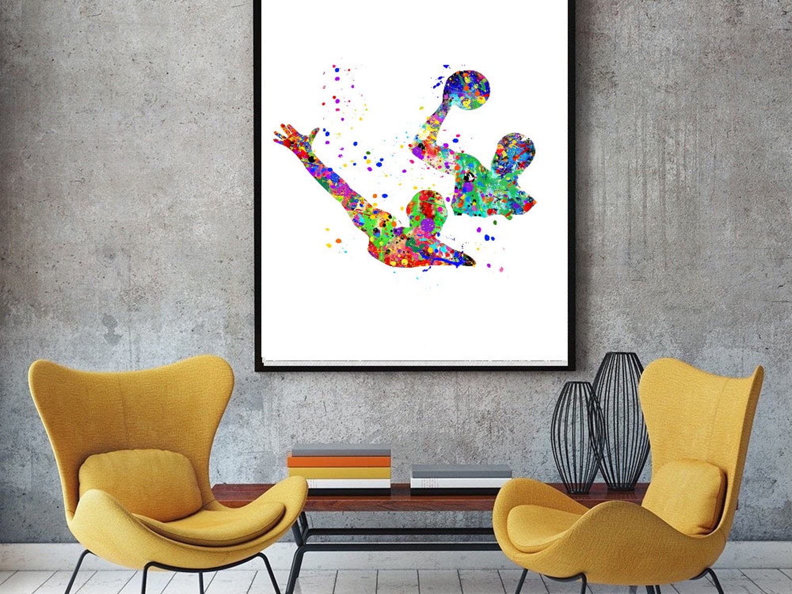 Water polo print Waterpolo art Printable Watercolor Art | Etsy