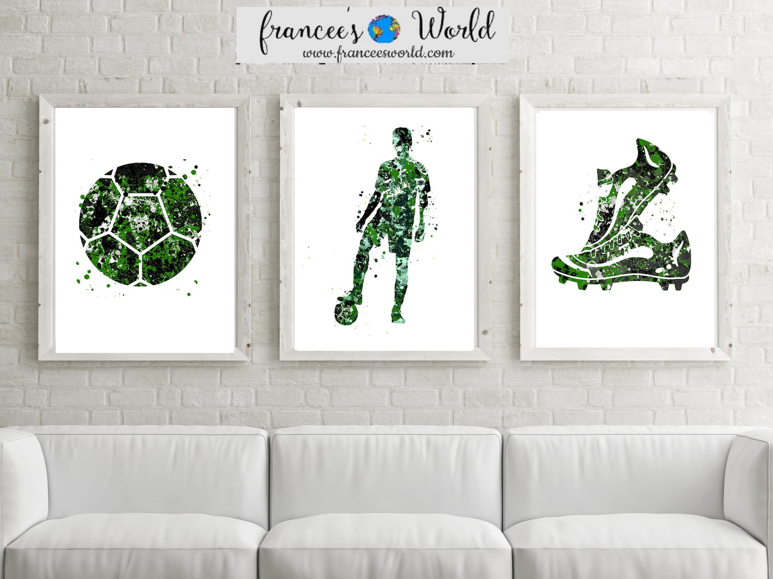 Boy Soccer Print Soccer Set of 3 Green Printable Art | Etsy