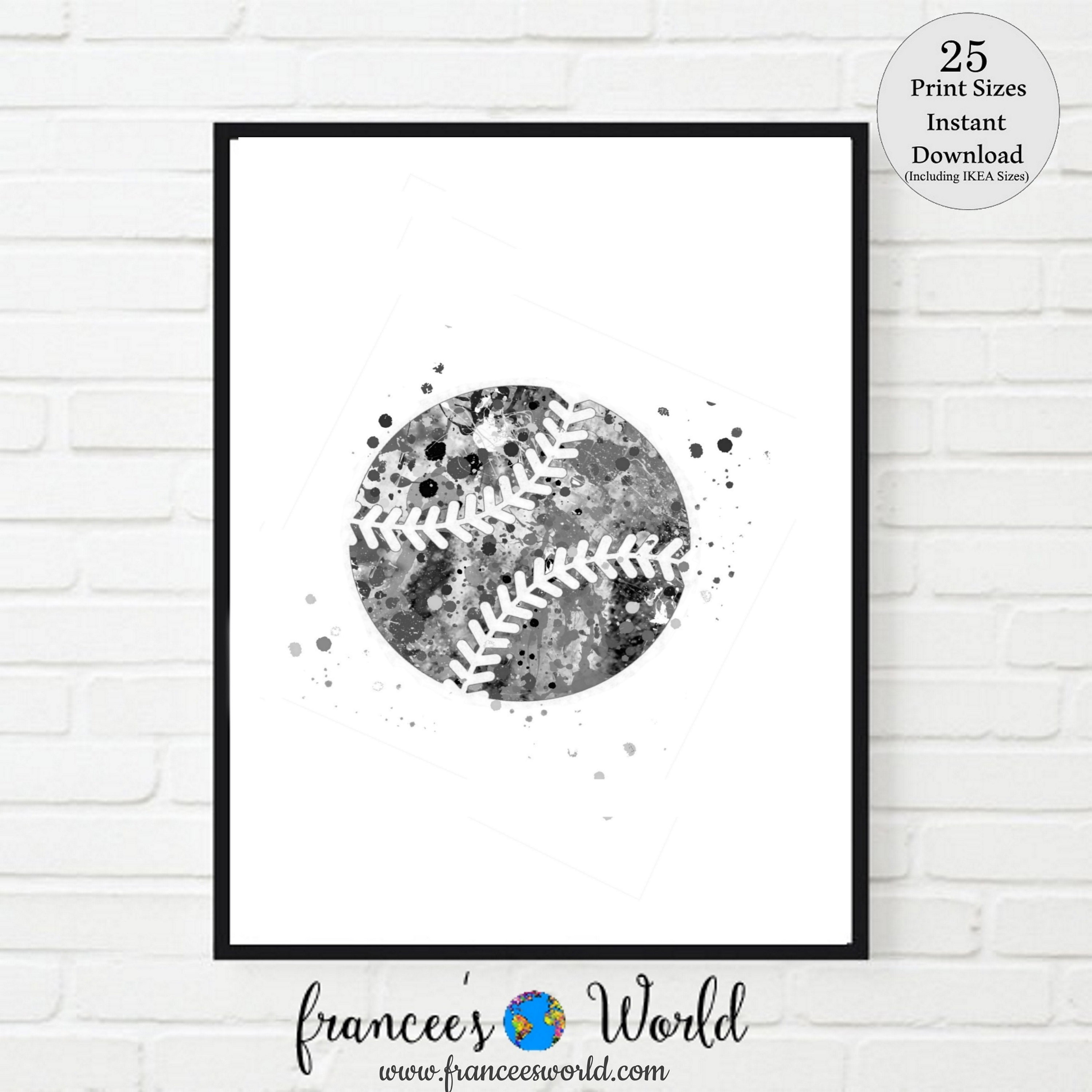 Sport Balls Art Prints Black and White Sport Wall Set of 4 - Etsy