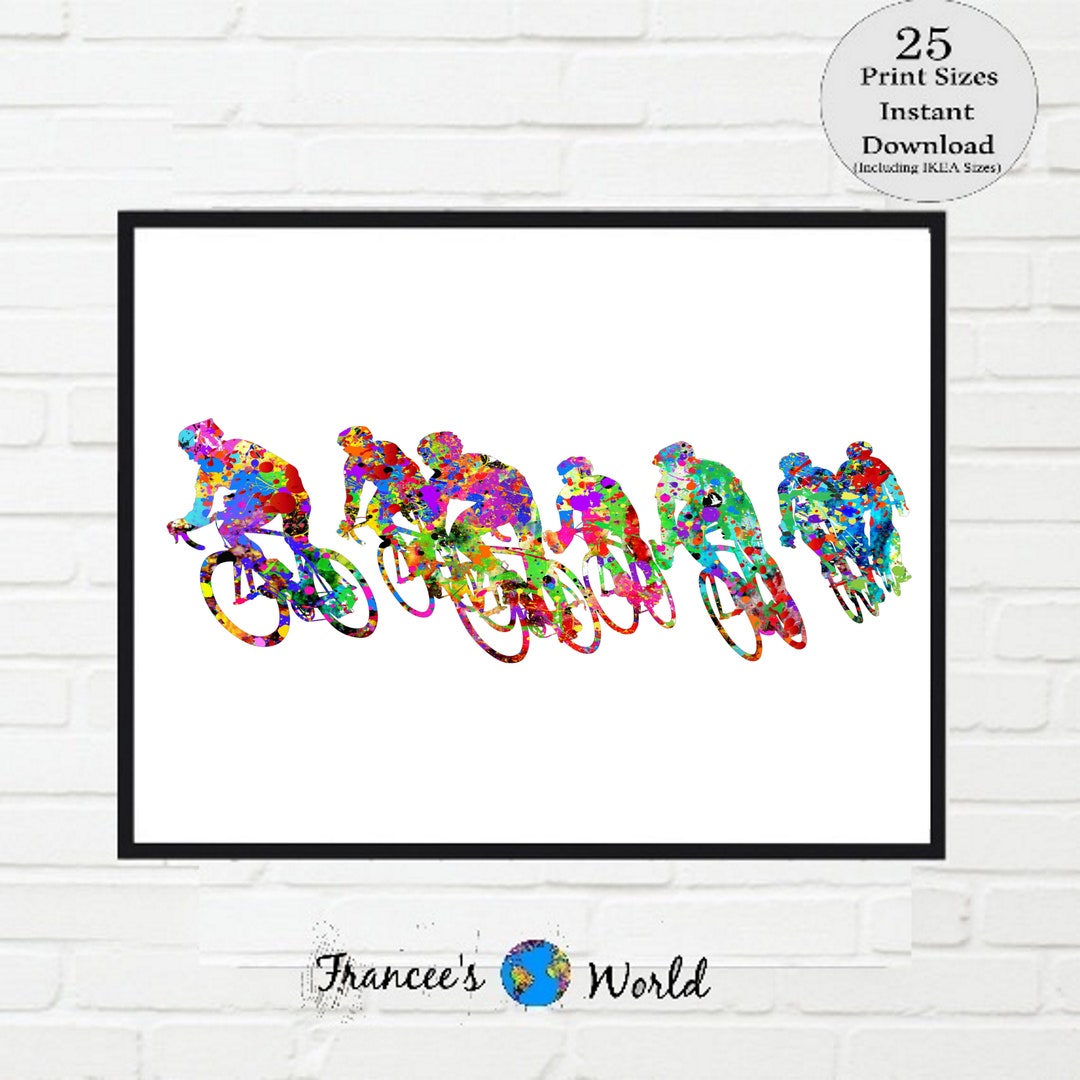 Cycle Race Print, Cycle Race Art, Cyclist Poster, Cyclist Print ...
