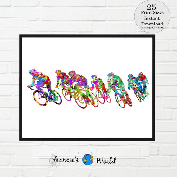 Cycle race print, Cycle race art, Cyclist Poster, cyclist print ...
