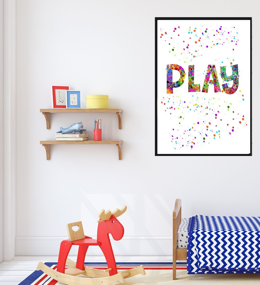 Read Play Create Print Set of 3 Playroom Art Home School Child | Etsy