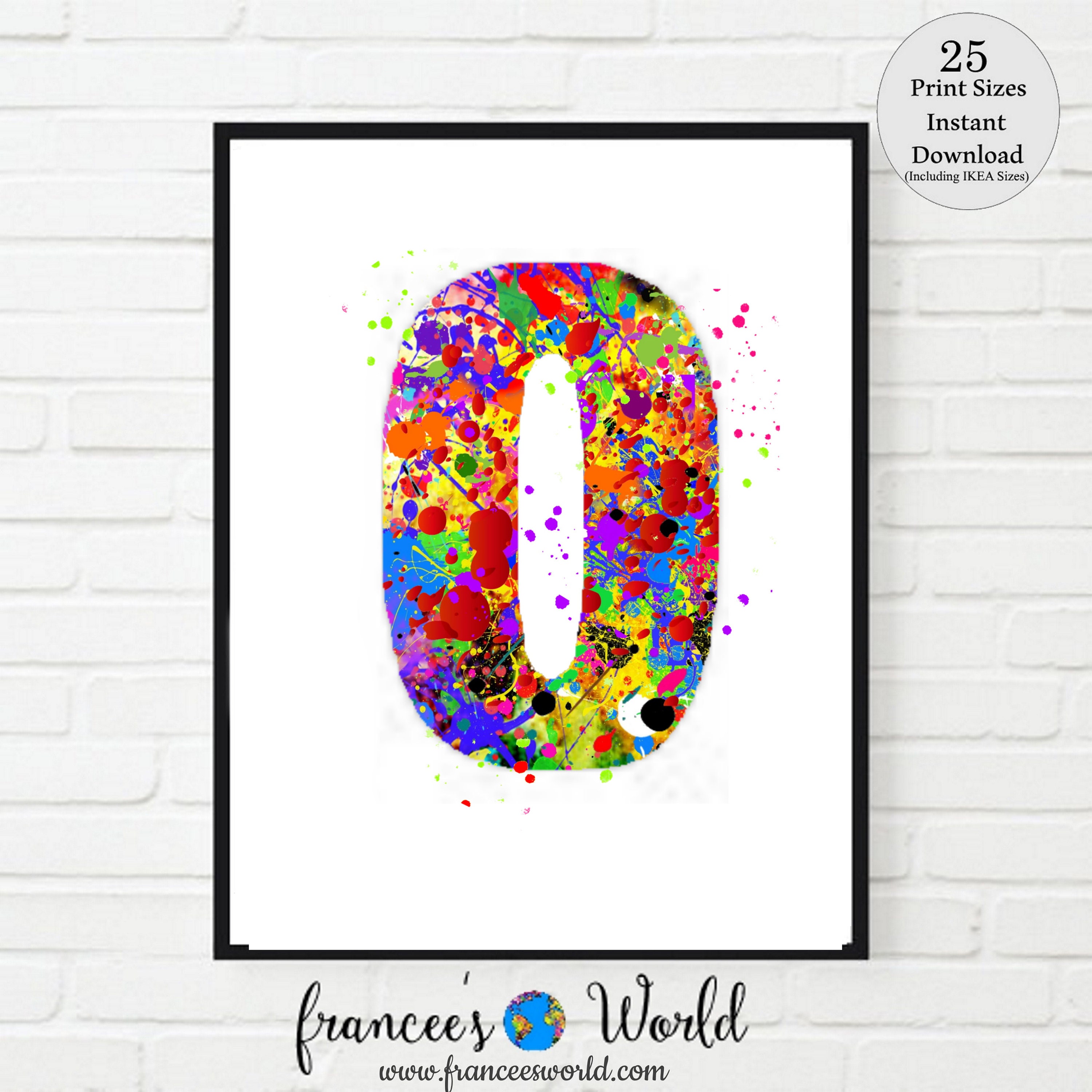 Letter O Watercolor Print: Colorful Monogram Art (digital Download) - Etsy