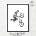 Trial Cyclist Print Trial Bike Printable Black and White Set - Etsy