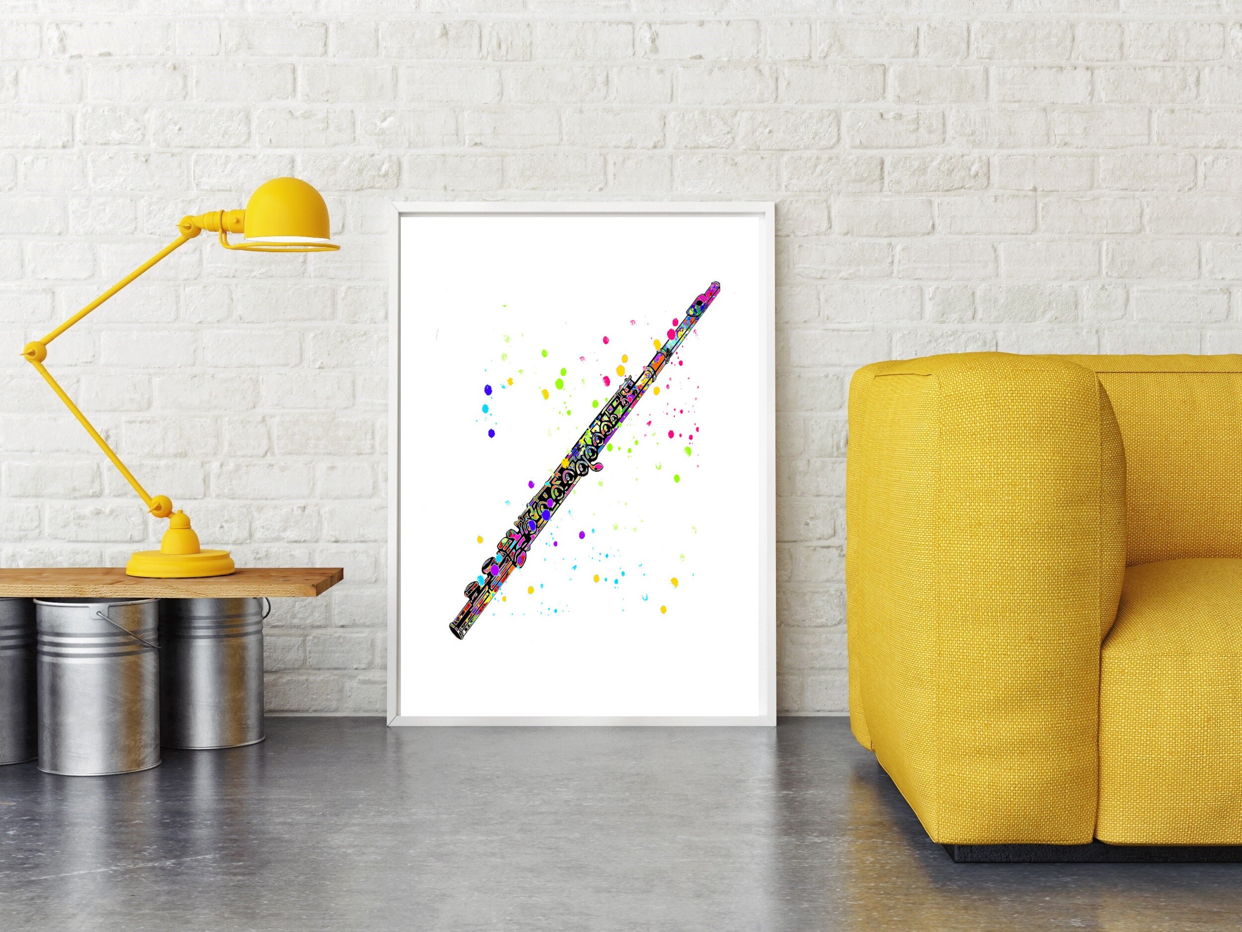 Colorful Flute Art Print: Musical Instrument Decor (digital Download ...