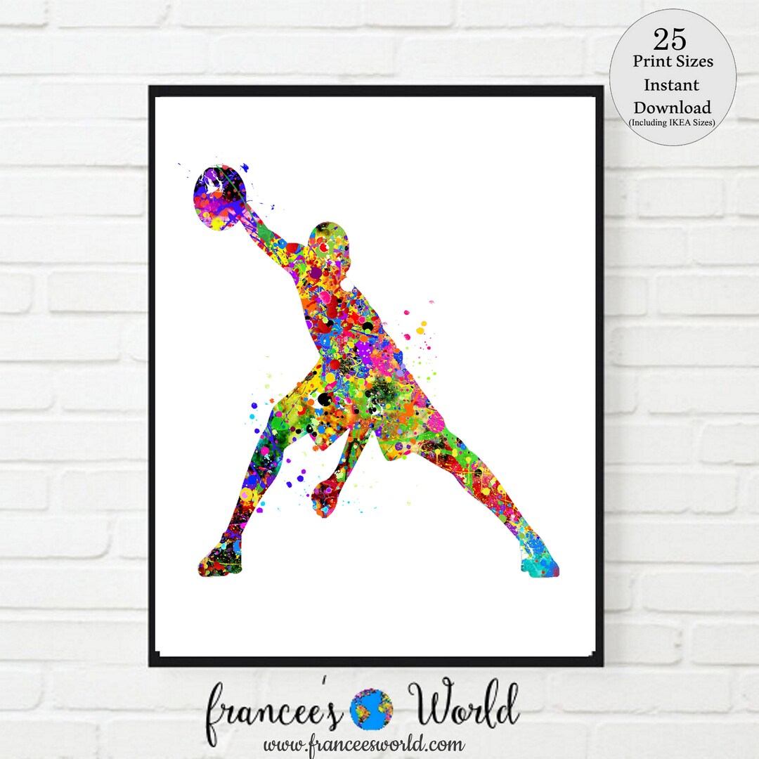 Basketball Print, Boy Basketball Art, Basketball Player Art, Boy ...
