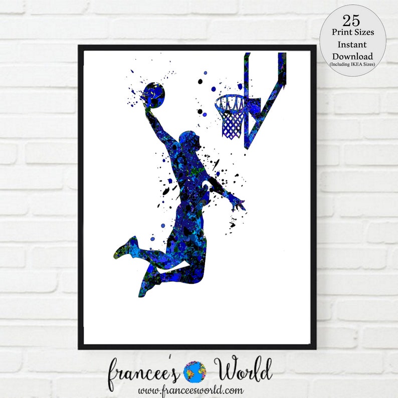 Basketball Football Baseball Print Set of 3 Sports Blue - Etsy