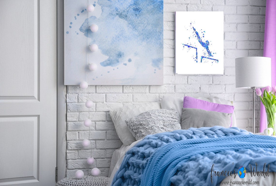 Gymnastics Gift Gymnastics Printable Blue Gymnastics Girl - Etsy