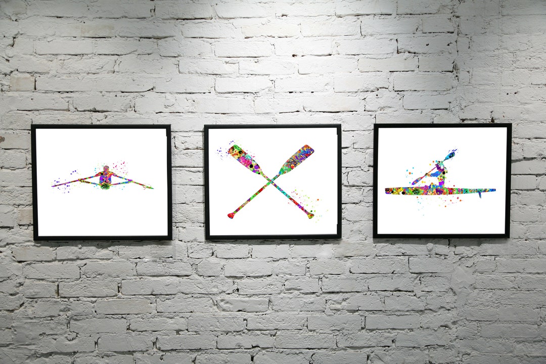 Rowing Art, Rowing Poster, Set of 3 Row Watercolor, PRINTABLE Rowing ...