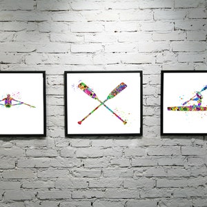 Rowing Art, Rowing Poster, Set of 3 Row Watercolor, PRINTABLE Rowing ...