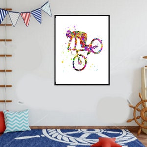 Trial Cyclist Print Trial Bike Printable, Set of 3 Watercolor Art ...