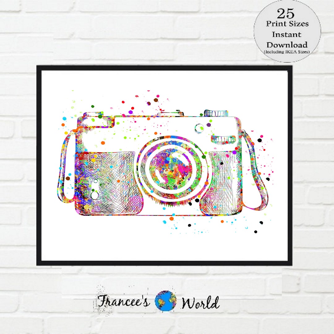 Camera Print Camera Art Watercolor Photography Photographer Gift Camera ...