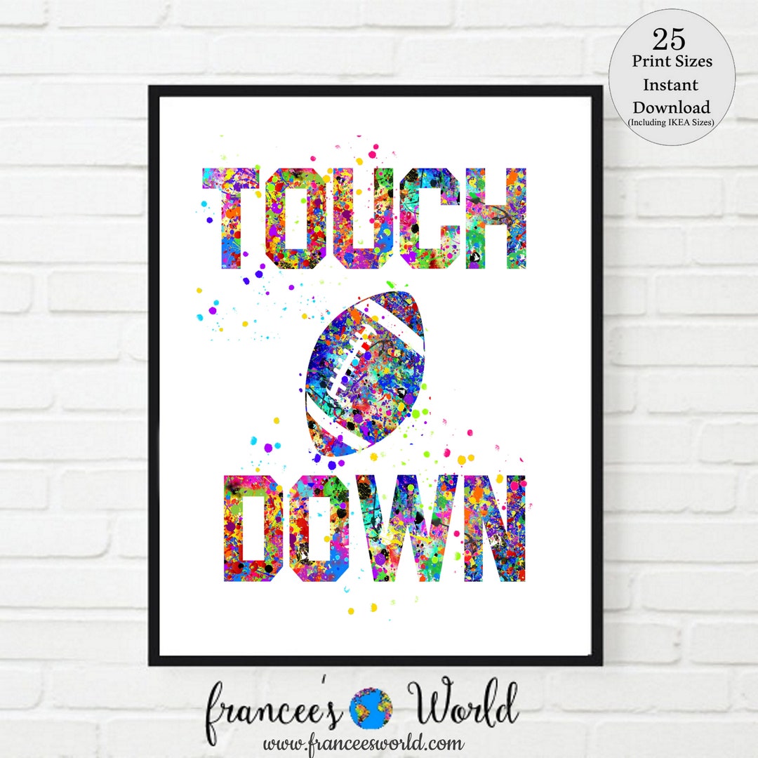 Touchdown Print, Football Printable, Sport Art, Football Decor ...