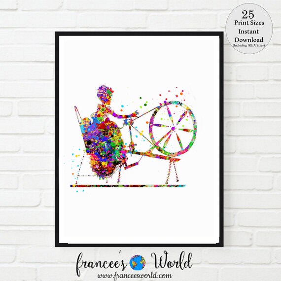 Spinning Wool Drawing