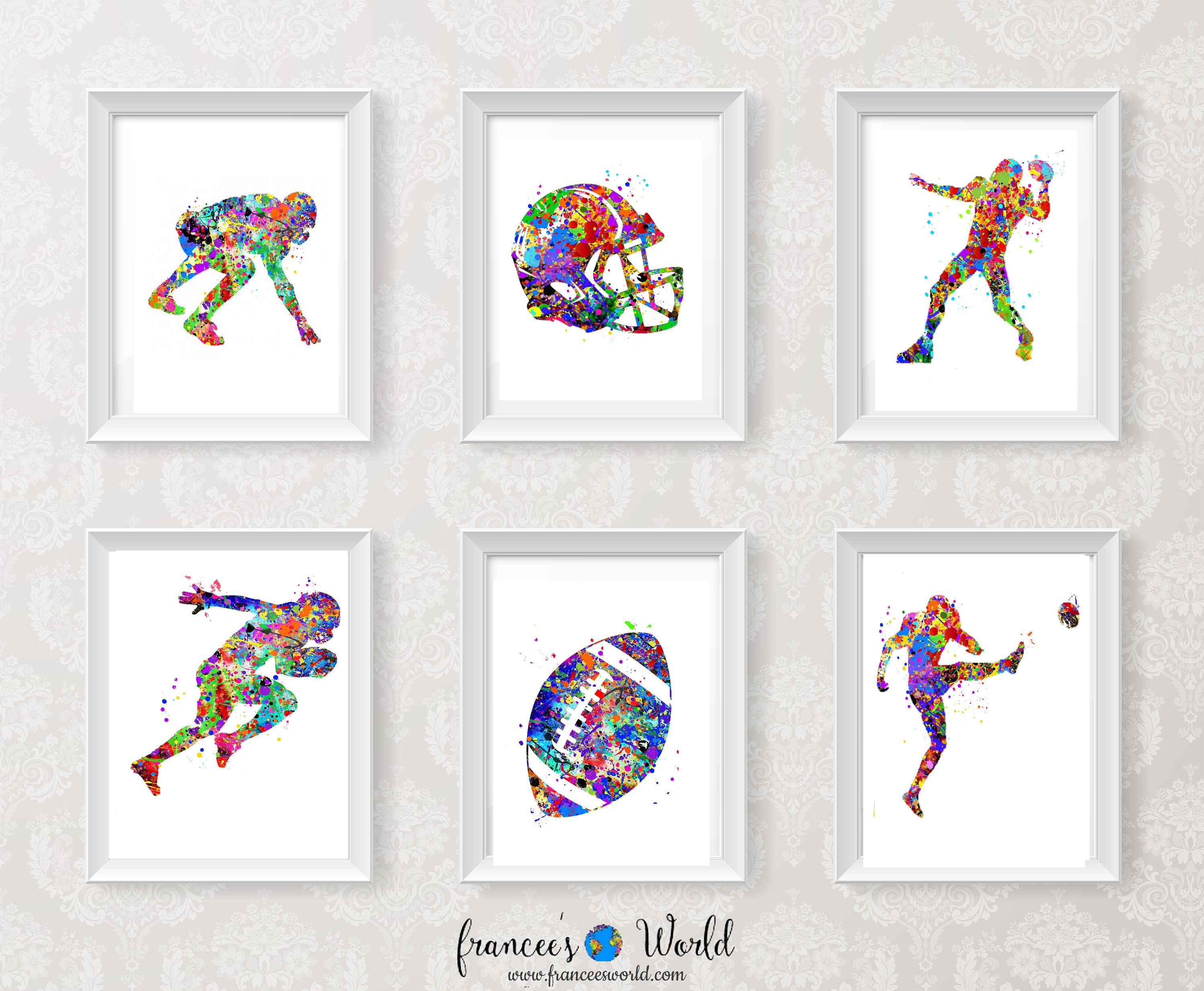 Football Print Football Player PRINTABLE Quarterback Running - Etsy