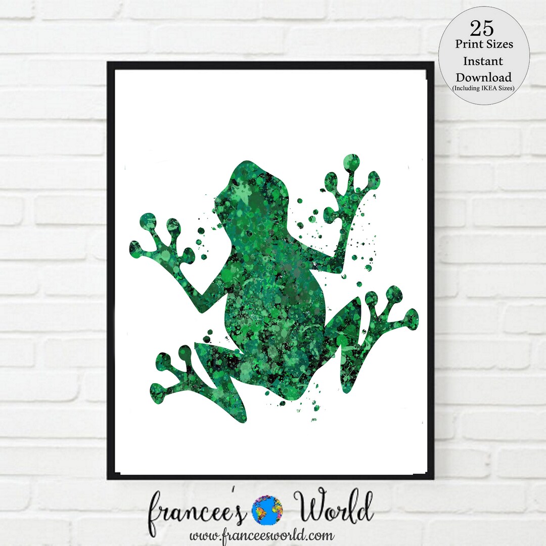 Frog Print, Frog PRINTABLE, Frog Nursery Art, Frog Lover Gift, Frog ...