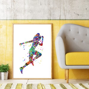 Runner Print, Runner Art, Girl Runner Poster, Female, Watercolor, Girl ...