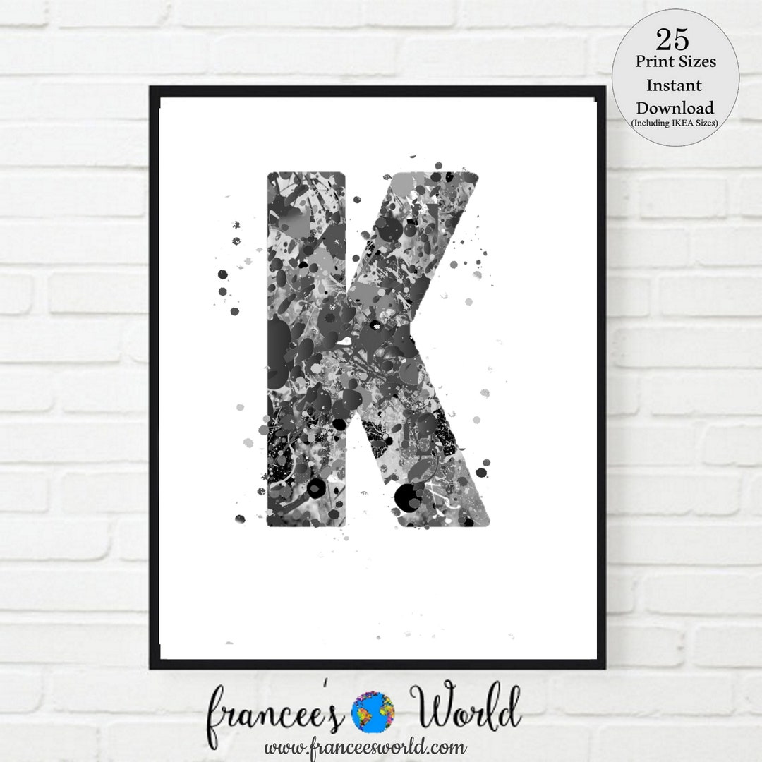 Letter K Decor, Letter K Print, Letter Poster, PRINTABLE, Letter K ...
