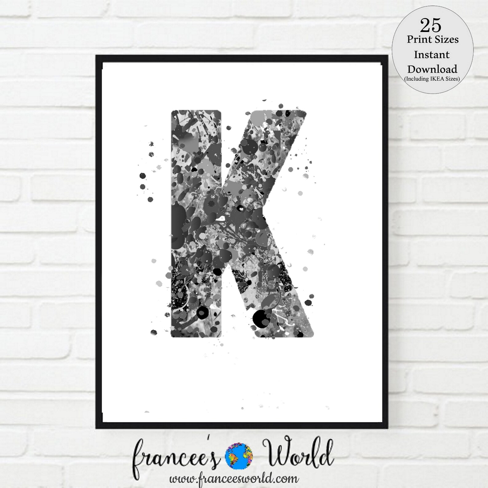 Letter K Decor Letter K Print Letter Poster PRINTABLE - Etsy