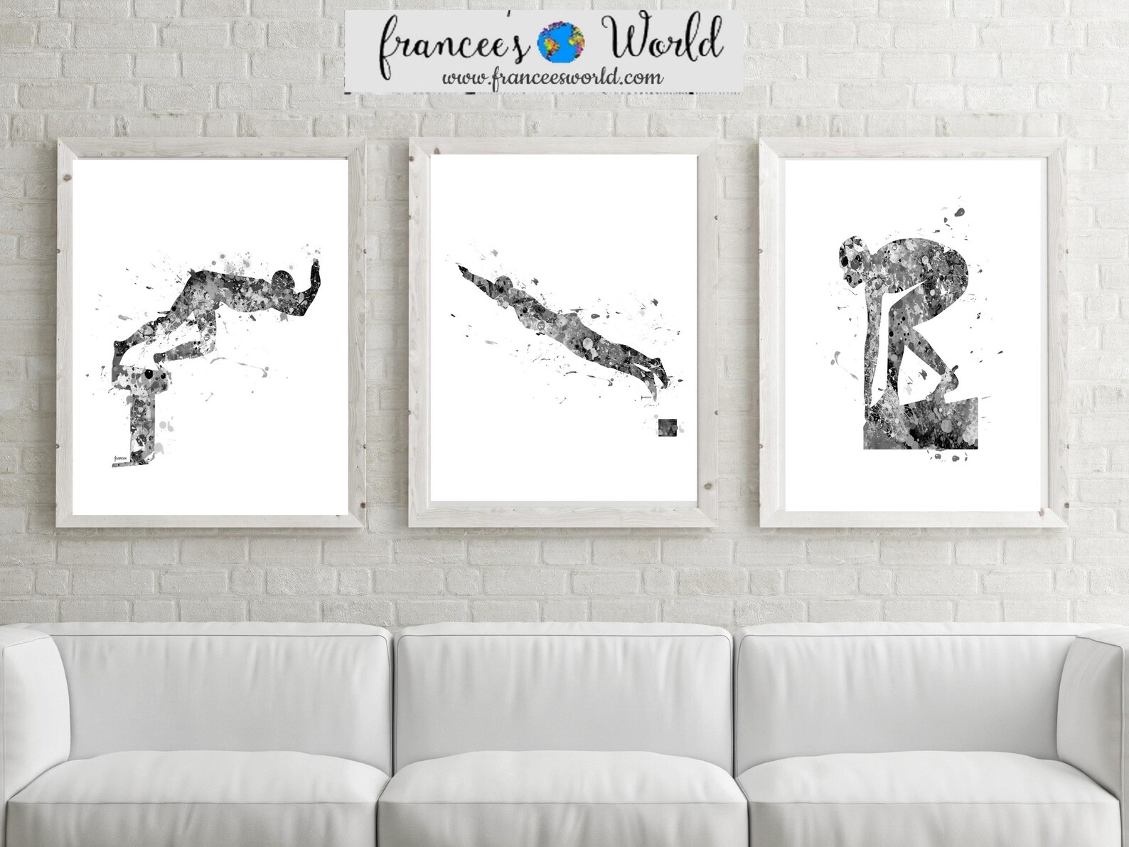 Swimmer Gift, Male Swimming Poster,black and White, Swimming Set ...