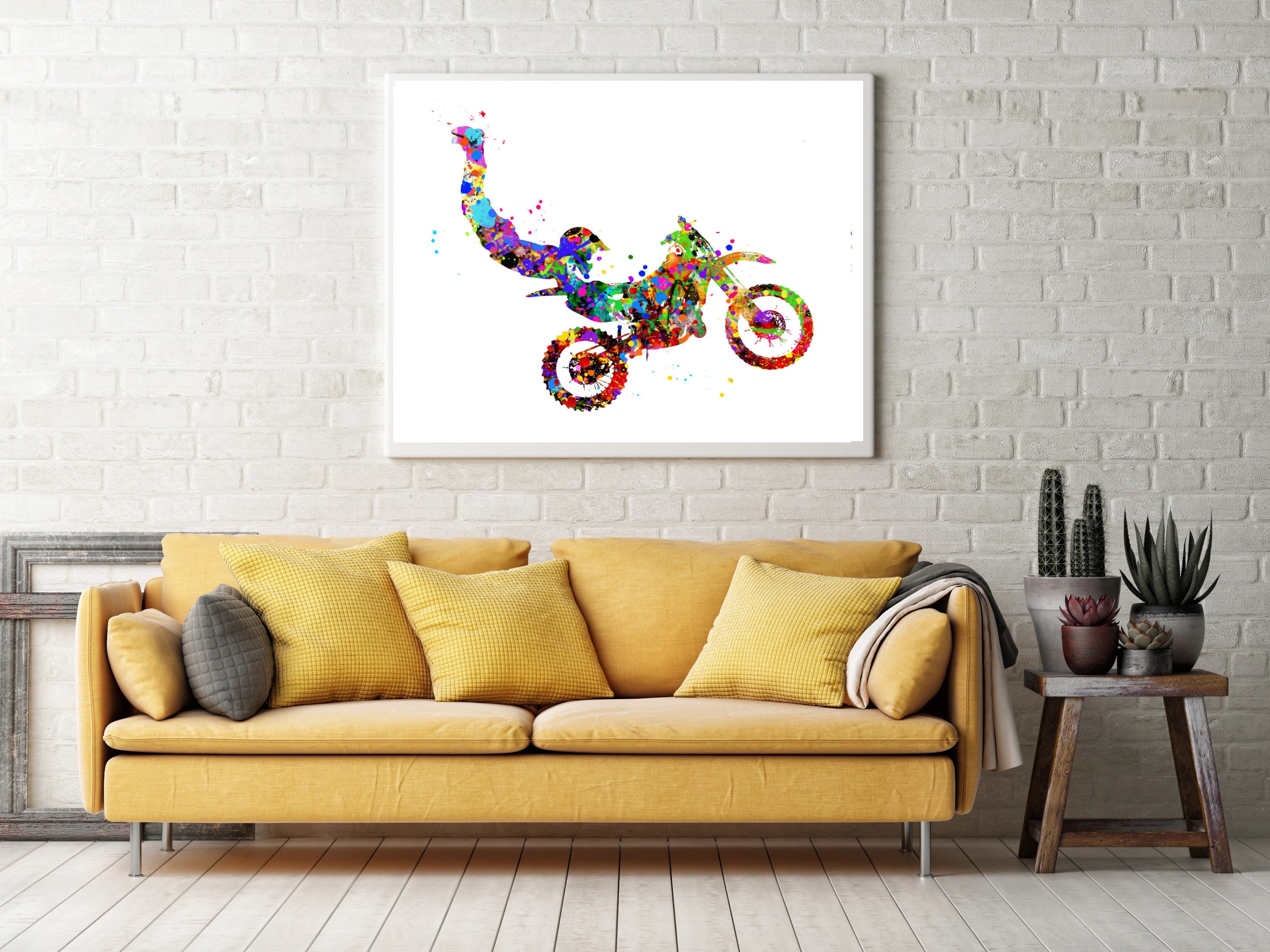 Motocross Dirt Bike Printablewatercolor Print - Etsy