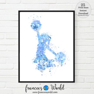 Blue Cheerleader Print, Blue, Cheerleader Printable Set of 3 ...