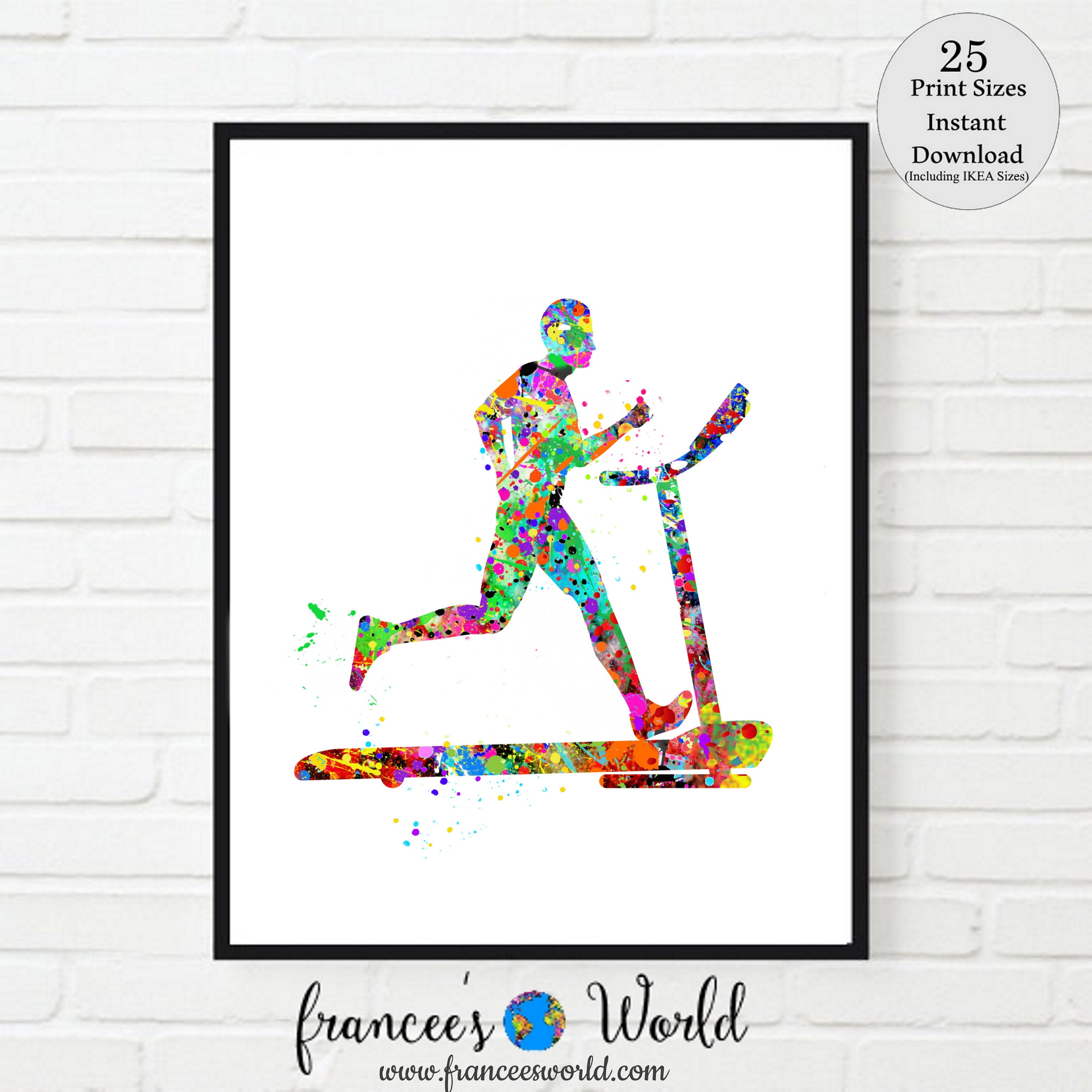 Treadmill Wall Art Walker Print INSTANT DOWNLOAD Workout Room | Etsy