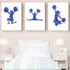 Cheerleader Print, Royal Blue Cheerleader Printable ,set of 3 ...