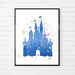 Princess Castle Blue Digital Download Castle Art Print Nursery - Etsy