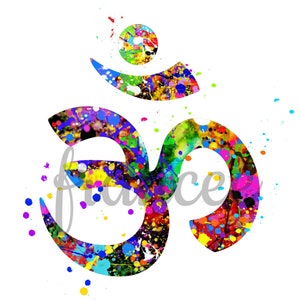 Watercolor Ohm Symbol Art Print: Yoga Poster, Dorm Decor (digital ...