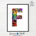 Letter F Wall Decor Letter Art Letter F Print PRINTABLE - Etsy
