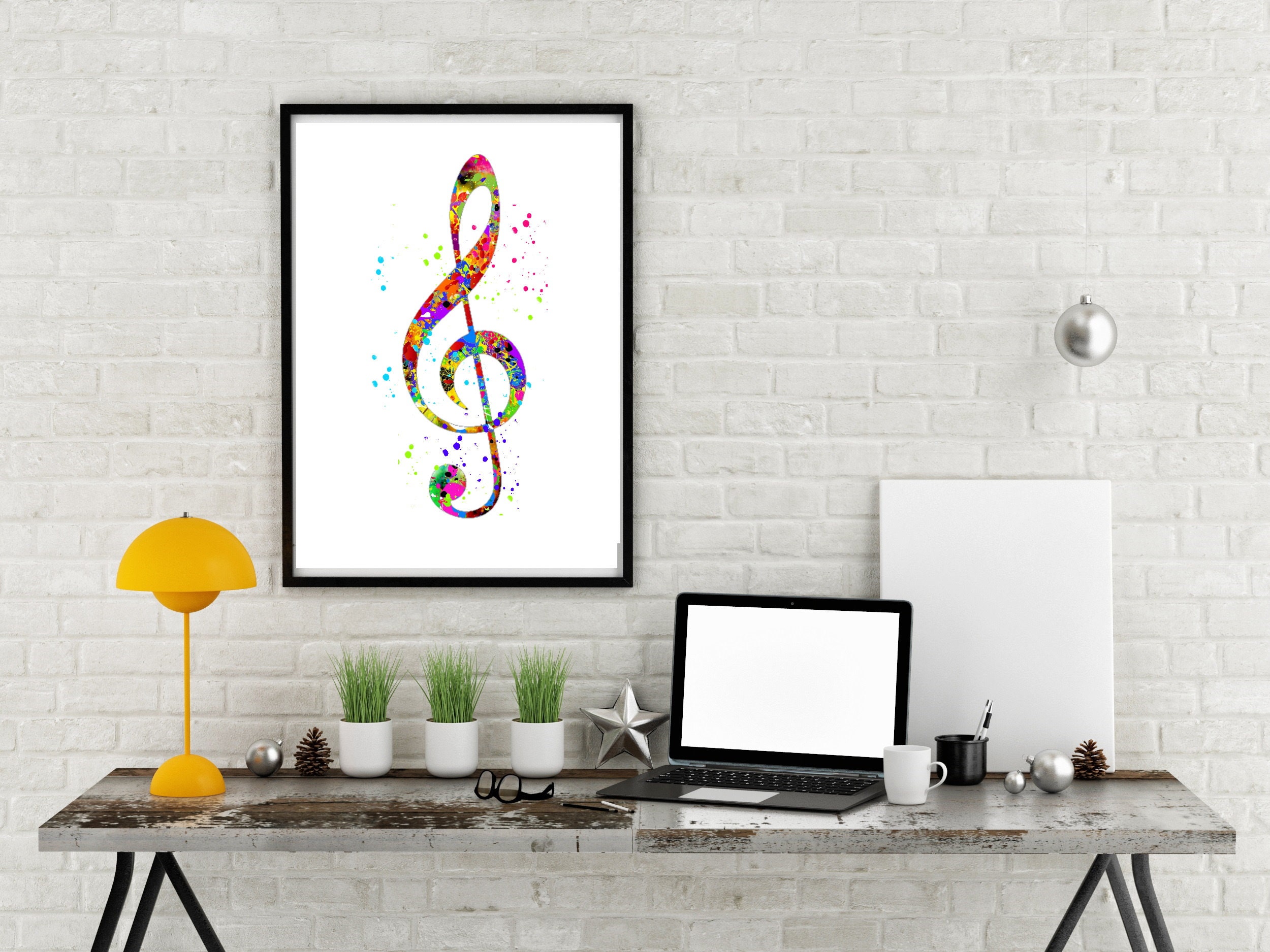 Music Note Print Musical Wall Art Music Wall Art Treble Clef | Etsy