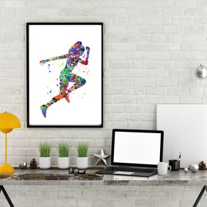 Runner Print, Runner Art, Girl Runner Poster, Female, Watercolor, Girl ...