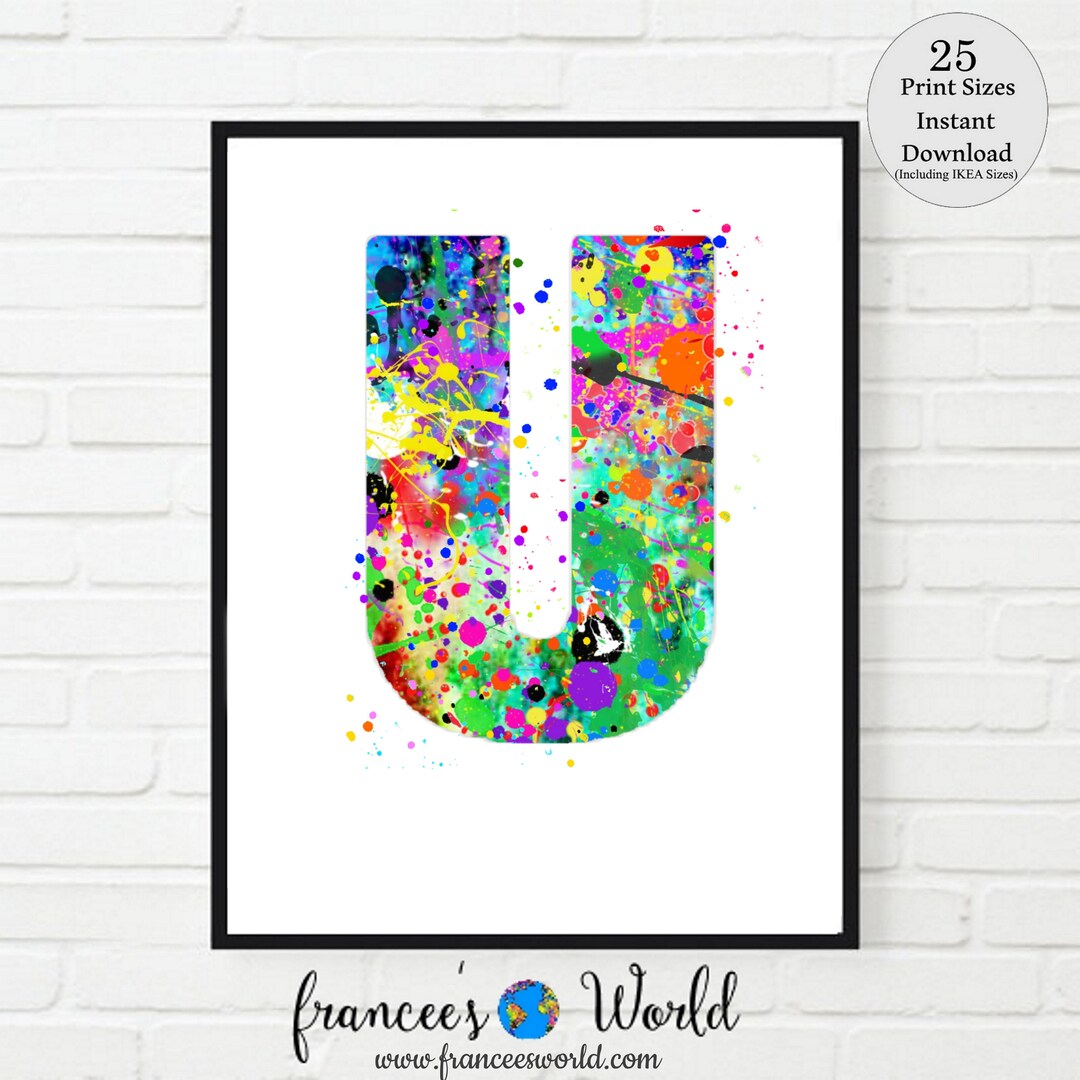 Letter U, Letter U Wall Decor, Letter U Print, Letter Poster, PRINTABLE ...