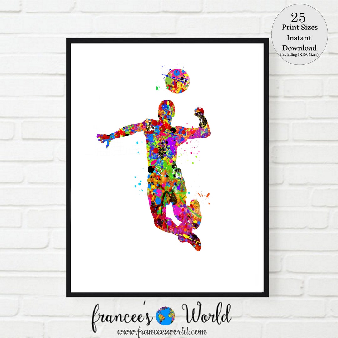 Volleyball Gift, Volleyball Printable, Volleyball Decor Boy Sports ...