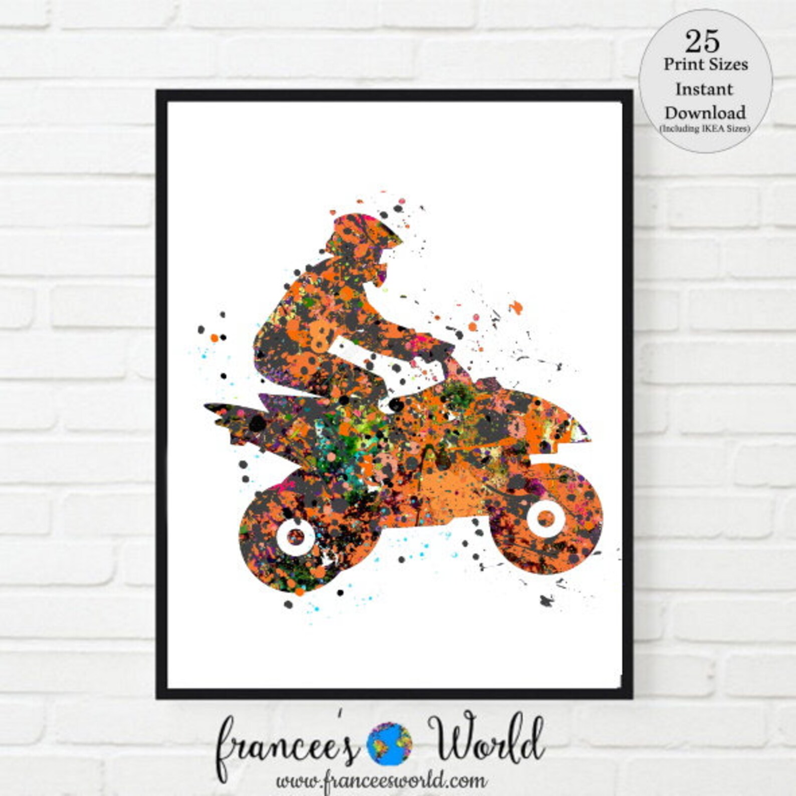 ATV Quad Watercolor Art Print, Set of 3 (digital Download) - Etsy