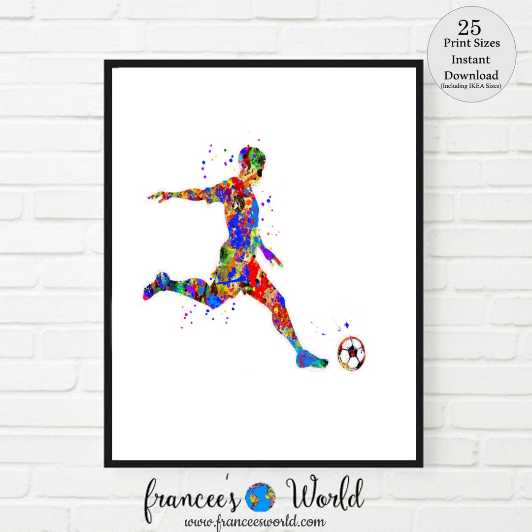 Soccer Man Print, Printable, Boy Soccer Poster, Male Soccer Player ...