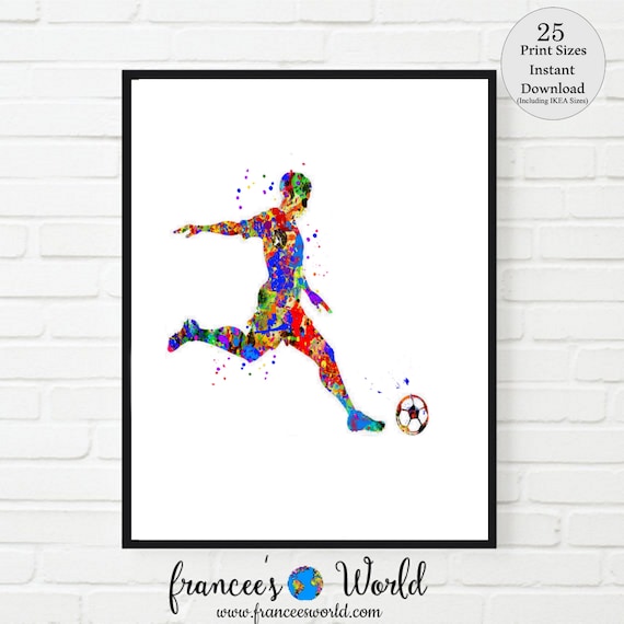 Soccer Man Print Printable Boy Soccer Poster Male Soccer | Etsy