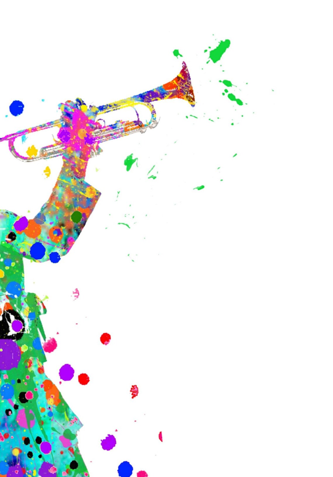 Trumpet Print Girl Playing Trumpet PRINTABLE Music Art Trumpet | Etsy