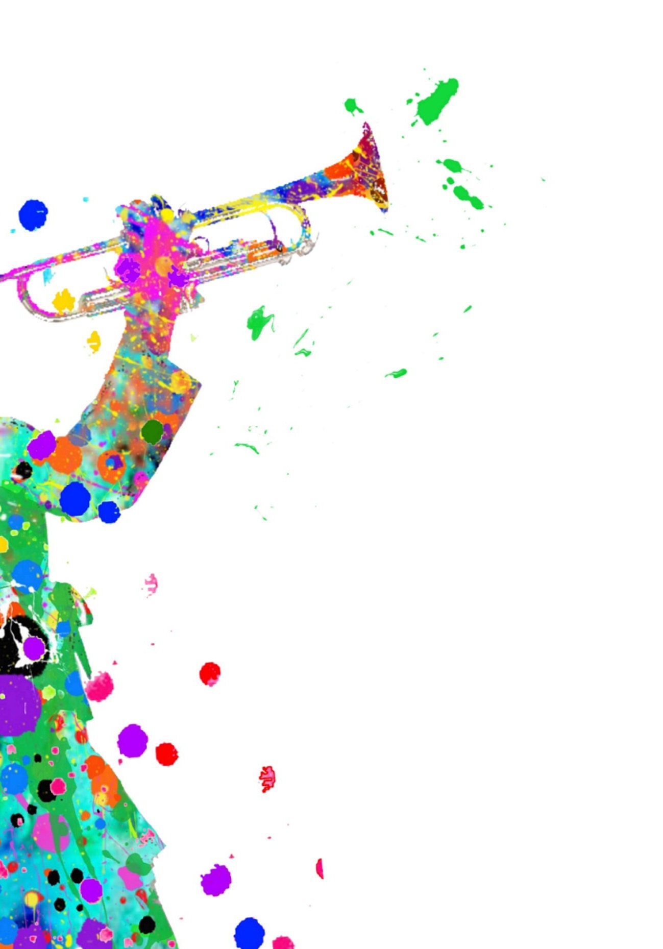 Trumpet Print Girl Playing Trumpet PRINTABLE Music Art Trumpet - Etsy