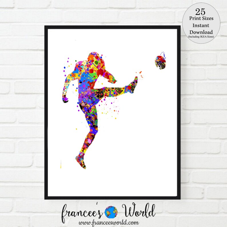 Football Print Football Player PRINTABLE Quarterback Running - Etsy